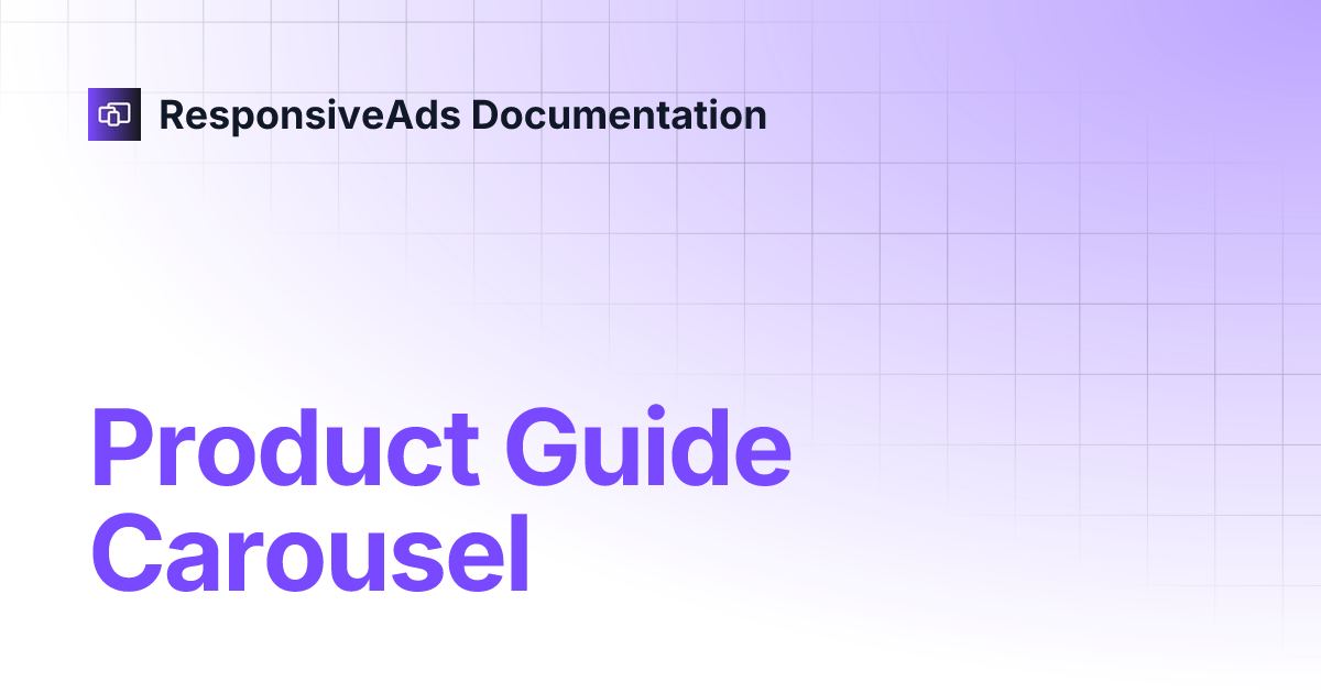 Product Guide Carousel | ResponsiveAds Documentation