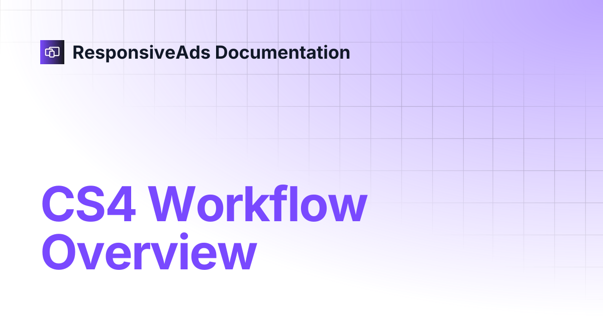CS4 Workflow Overview | ResponsiveAds Documentation